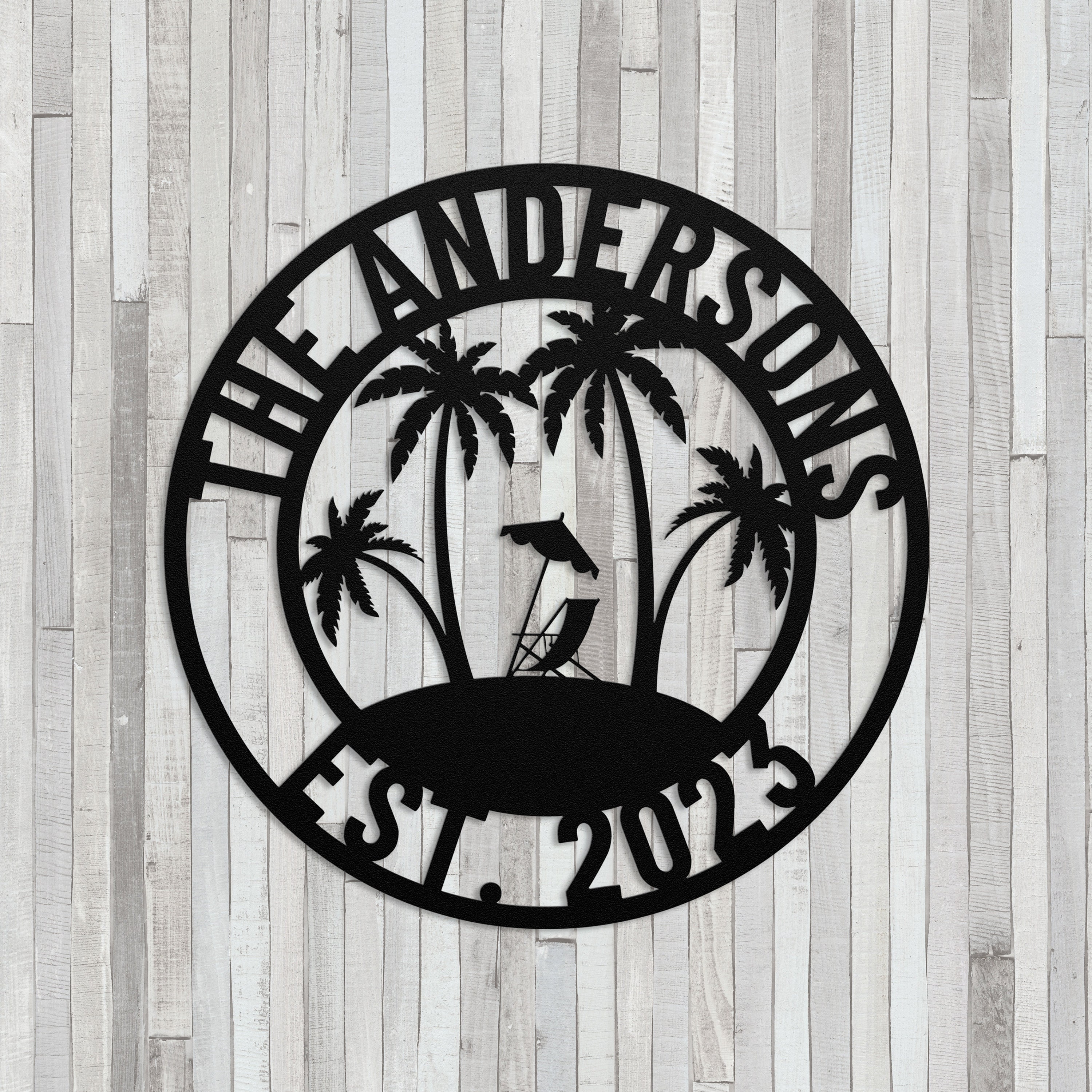 Personalized Family Poolside Metal Sign, Custom Pool Sign, Tropical ...