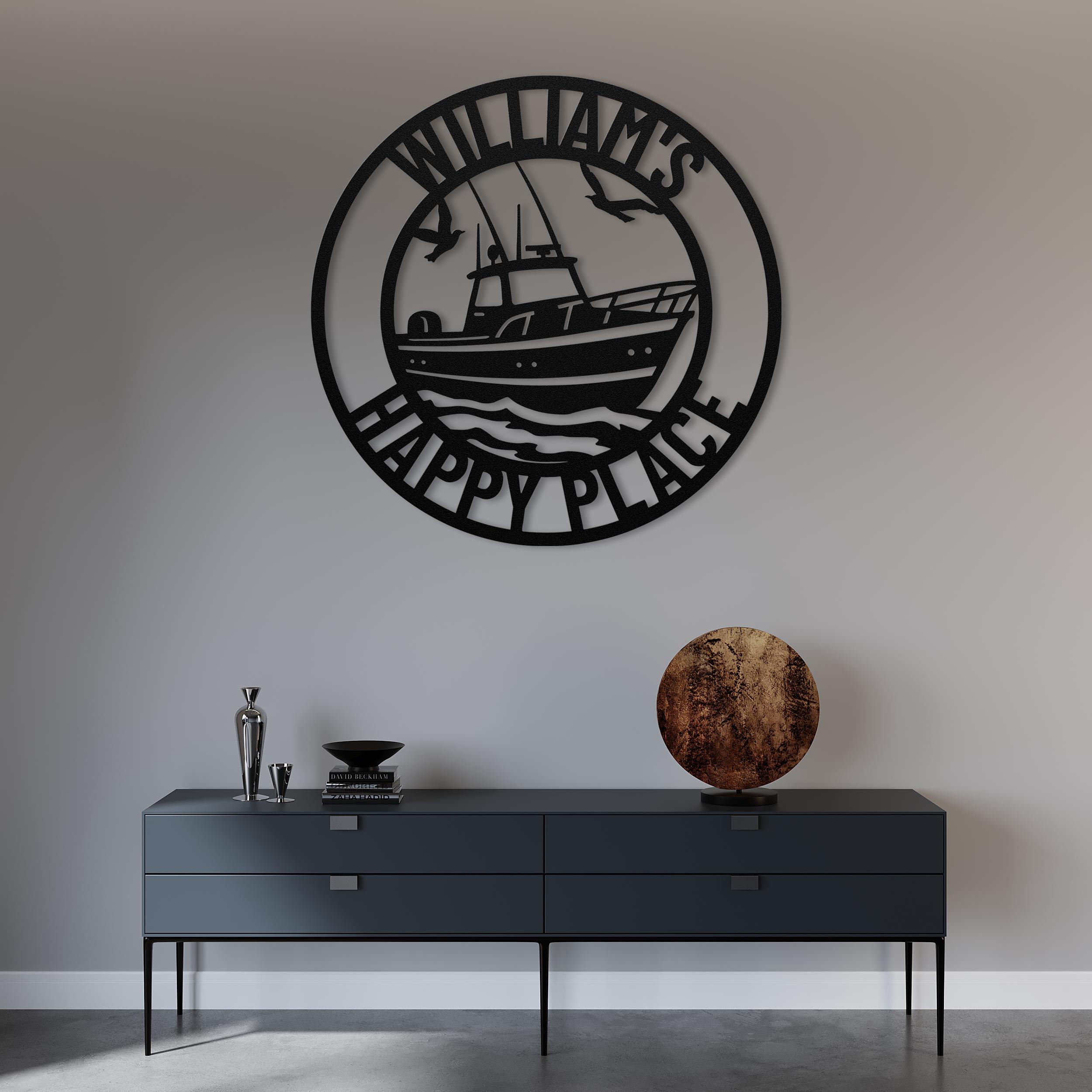 Personalized Fishing Boat Metal Sign, Custom Fisherman Sign Gift, Gift ...