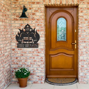 Custom Firefighter Monogram Metal Sign, Personalized Metal Fire ...