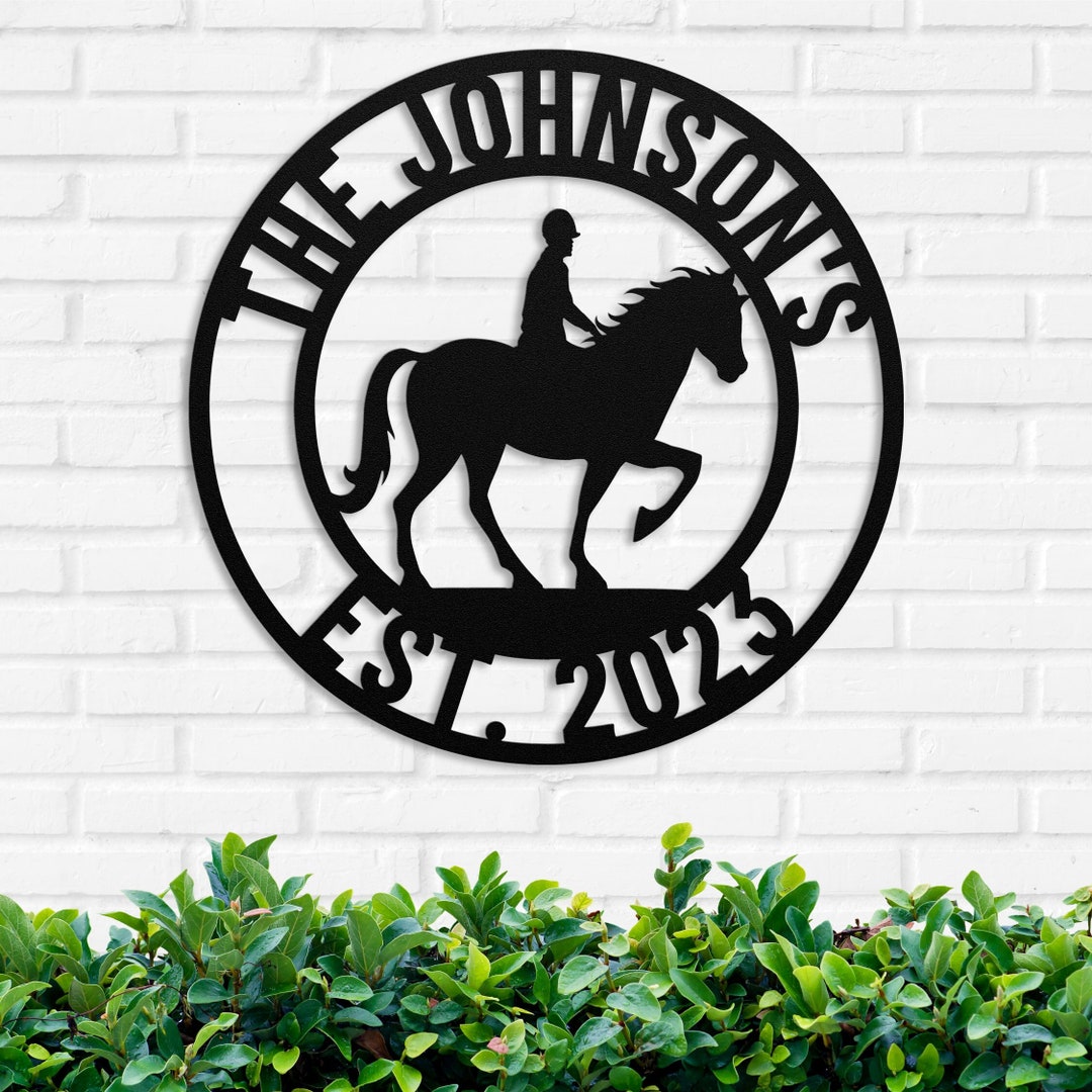 Custom Equestrian Metal Sign, Equestrian Decor, Personalized Metal ...