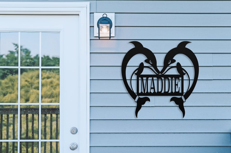 Personalized Metal Dolphin Sign, Dolphin Metal Art, Personalized Metal ...