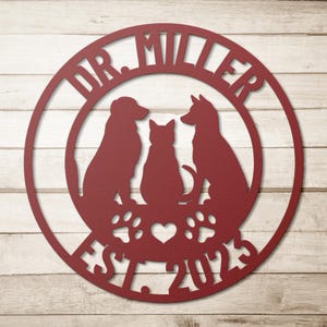 Custom Metal Veterinary Sign, Veterinarian Doctor Metal Sign ...