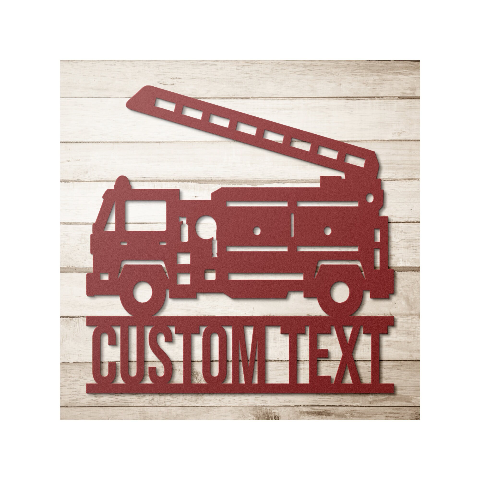 Custom Engine Fire Truck Sign, Personalized Firefighter Metal Wall Art ...