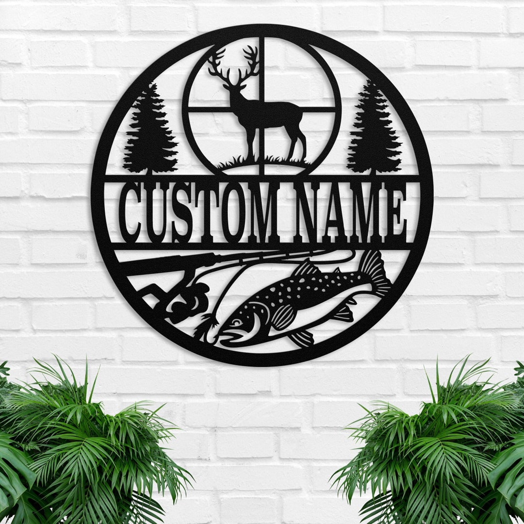 Personalized Metal Cabin Outdoor Hunter Metal Sign, Custom Hunting and ...