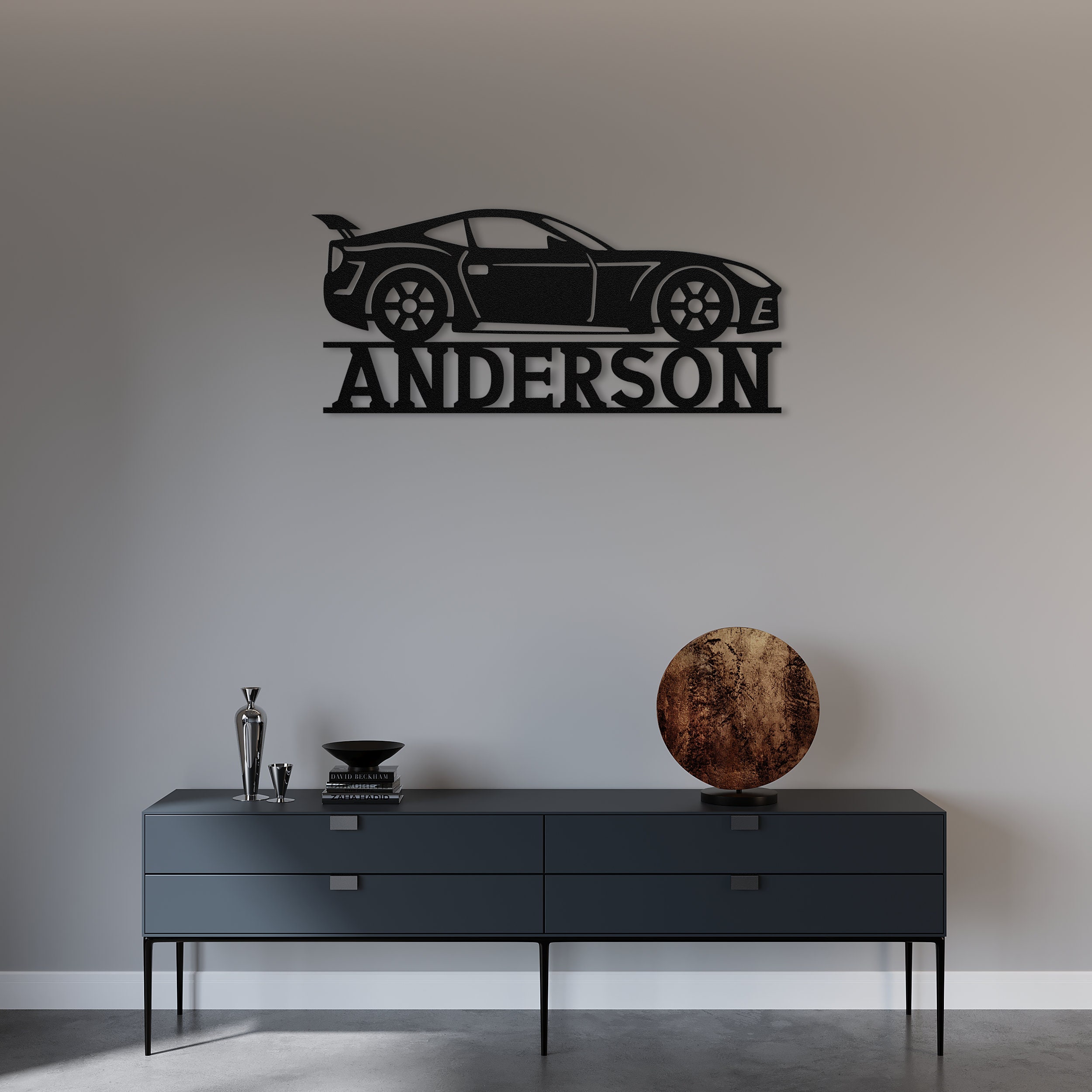 Personalized Metal Car Sign, Race Car Custom Name Sign, Car Sign for ...