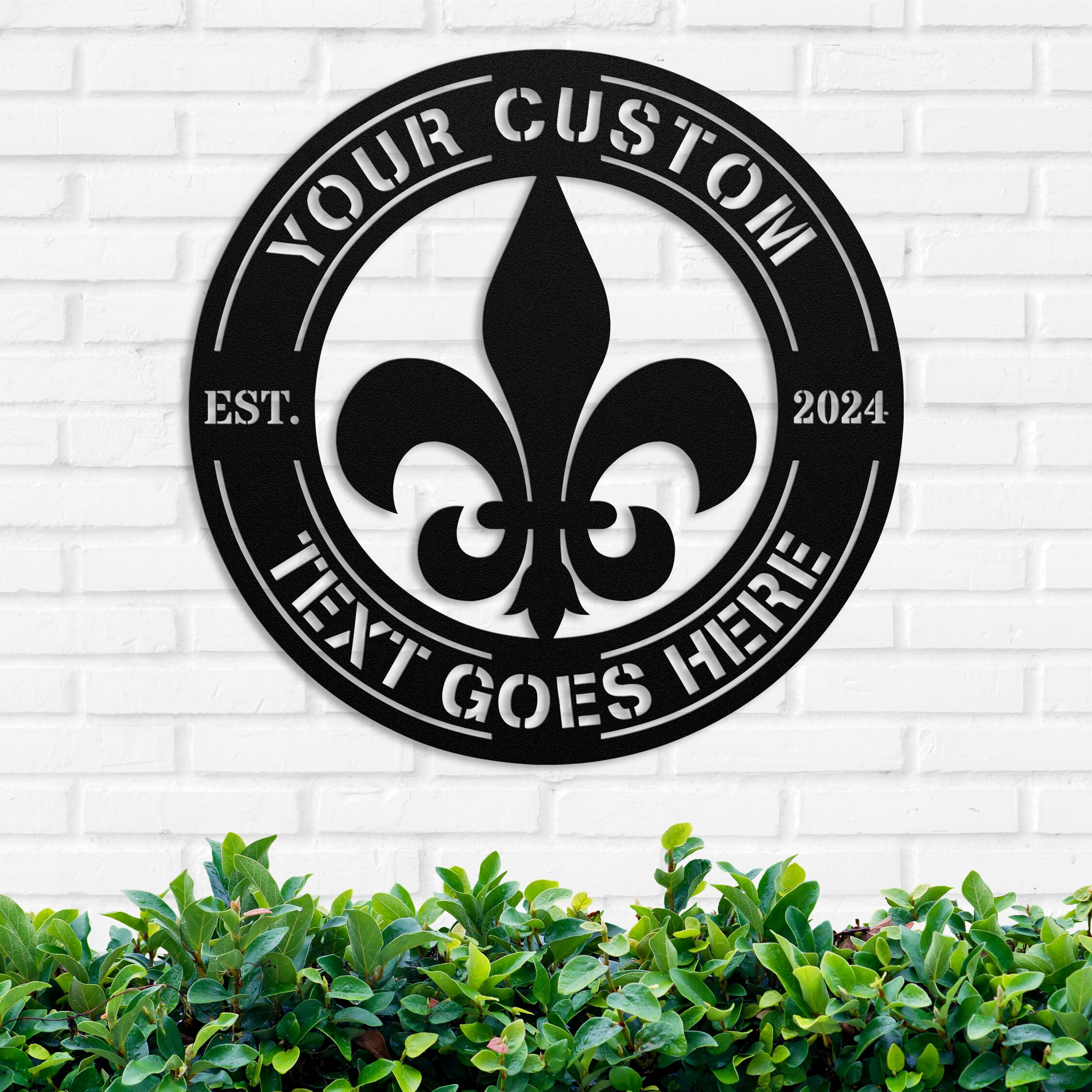Fleur De Lis Custom Metal Sign, Personalized Fleur De Lis Sign, Metal ...