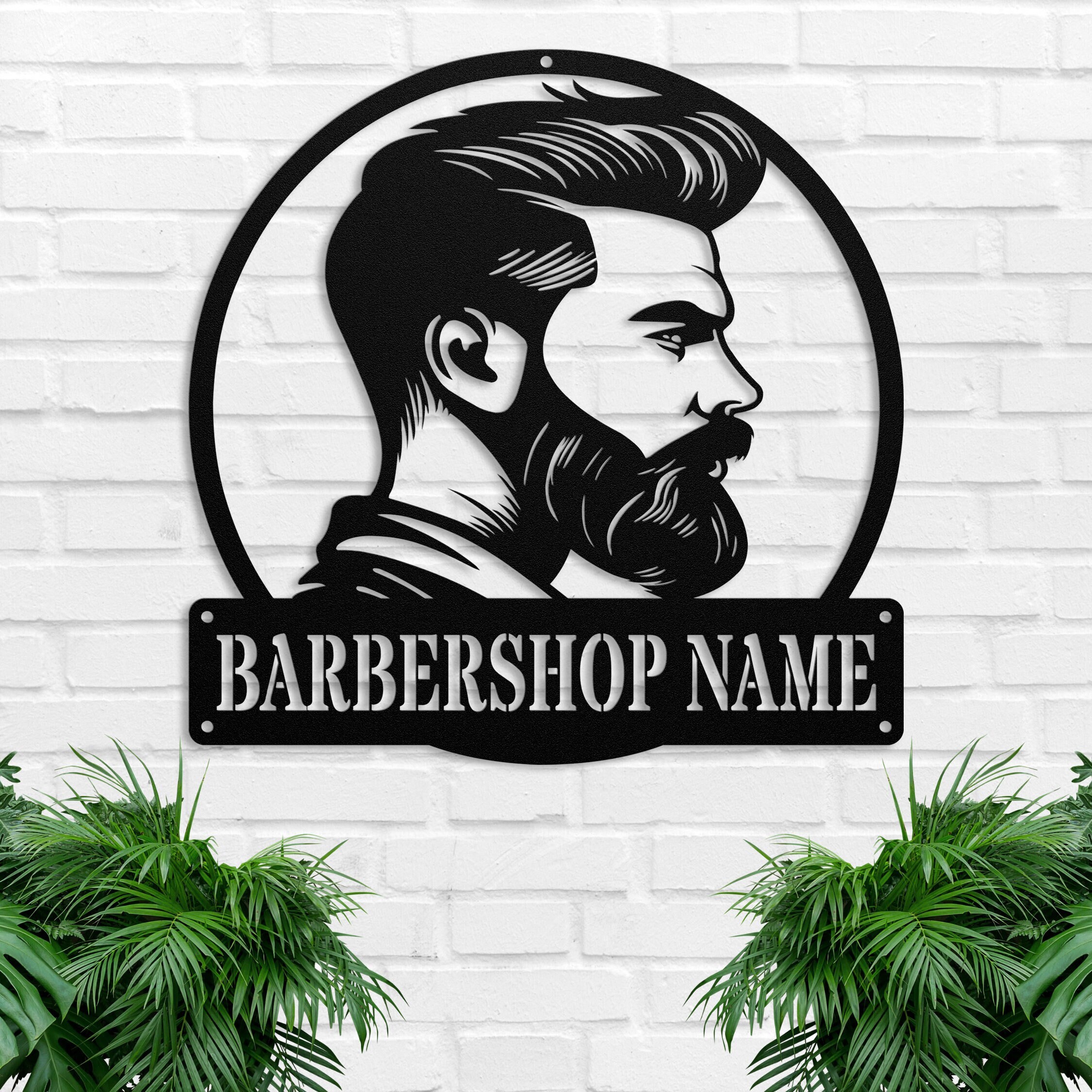 Personalized Barber Shop Metal Wall Art, Custom Hair Stylist Metal Sign ...