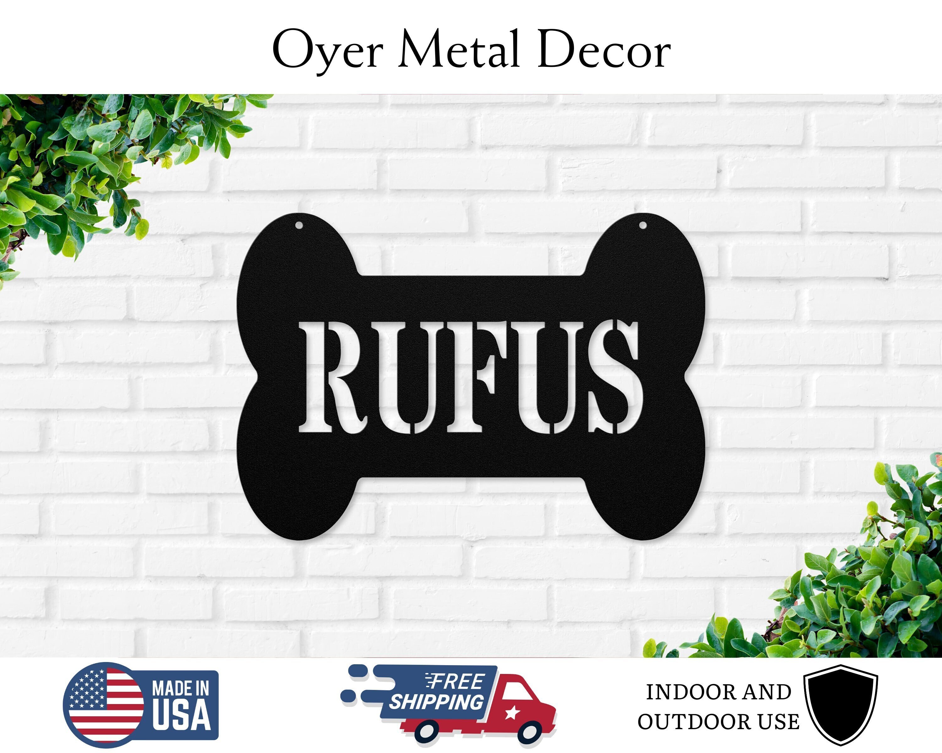 Dog Bone Sign With Name, Metal Dog Bone Name Sign, Dog Bone Name Plate ...