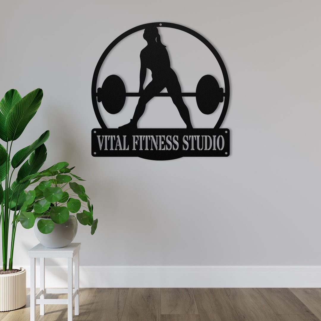 Personalized Home Gym Sign, Metal Gym Sign, Female Bodybuilding Metal ...