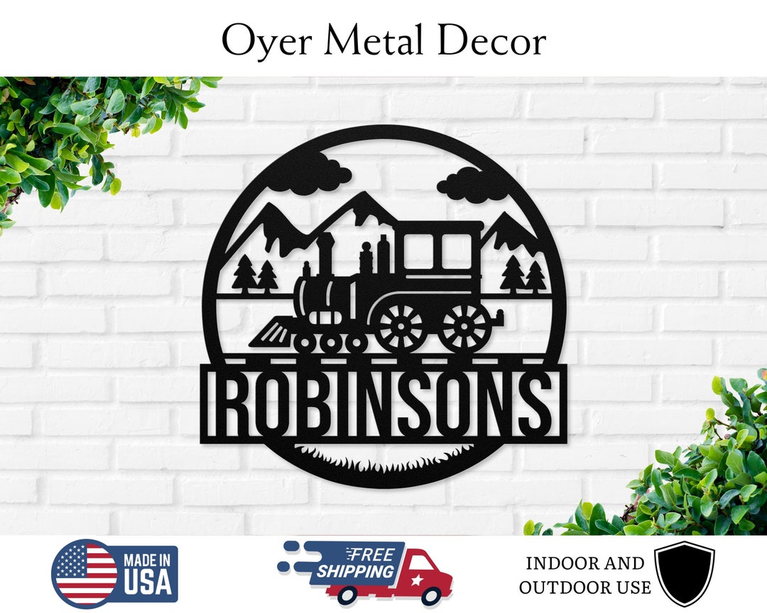 Train Metal Sign, Custom Train Sign, Personalized Train Sign, Railroad ...