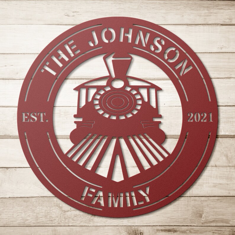 Personalized Metal Train Sign, Custom Metal Name Sign, Railroad Sign ...