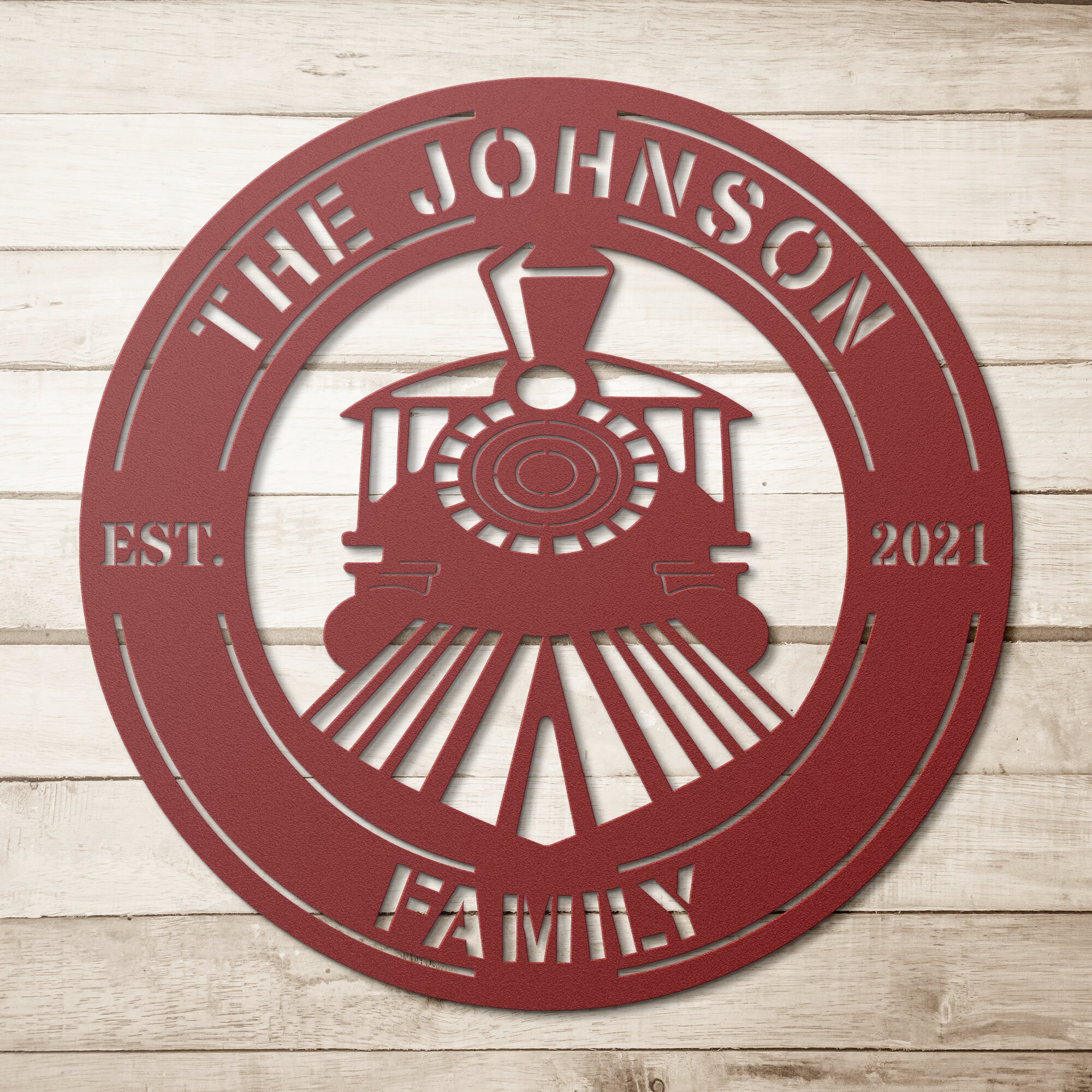 Personalized Metal Train Sign, Custom Metal Name Sign, Railroad Sign ...