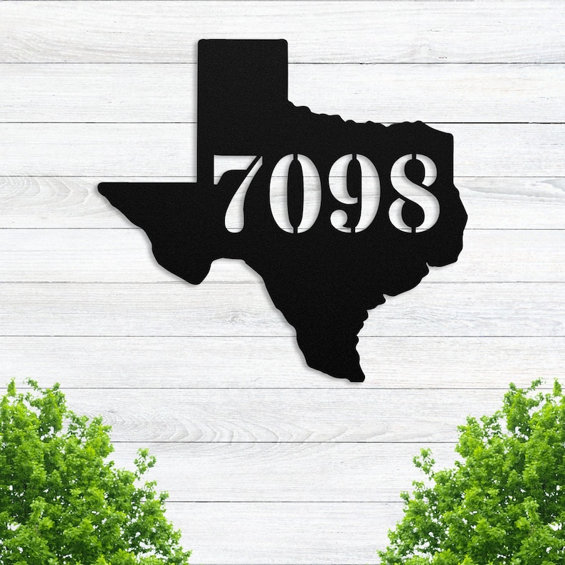 Personalized Texas Metal Address Sign, Custom Metal Sign, Outdoor Porch ...