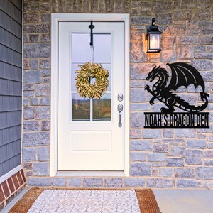 Personalized Dragon Monogram Sign, Custom Dragon Metal Art ...