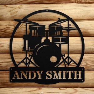 Custom Drummer Metal Wall Art, Personalized Drummer Name Sign, Drummer ...