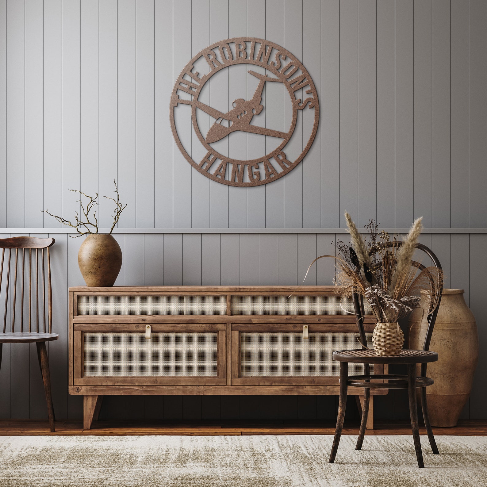 Personalized Metal Airplane Hangar Sign, Custom Plane Decor Metal Sign ...