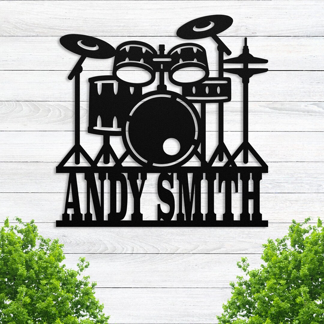 Custom Drummer Metal Wall Art, Personalized Drummer Name Sign, Drummer ...