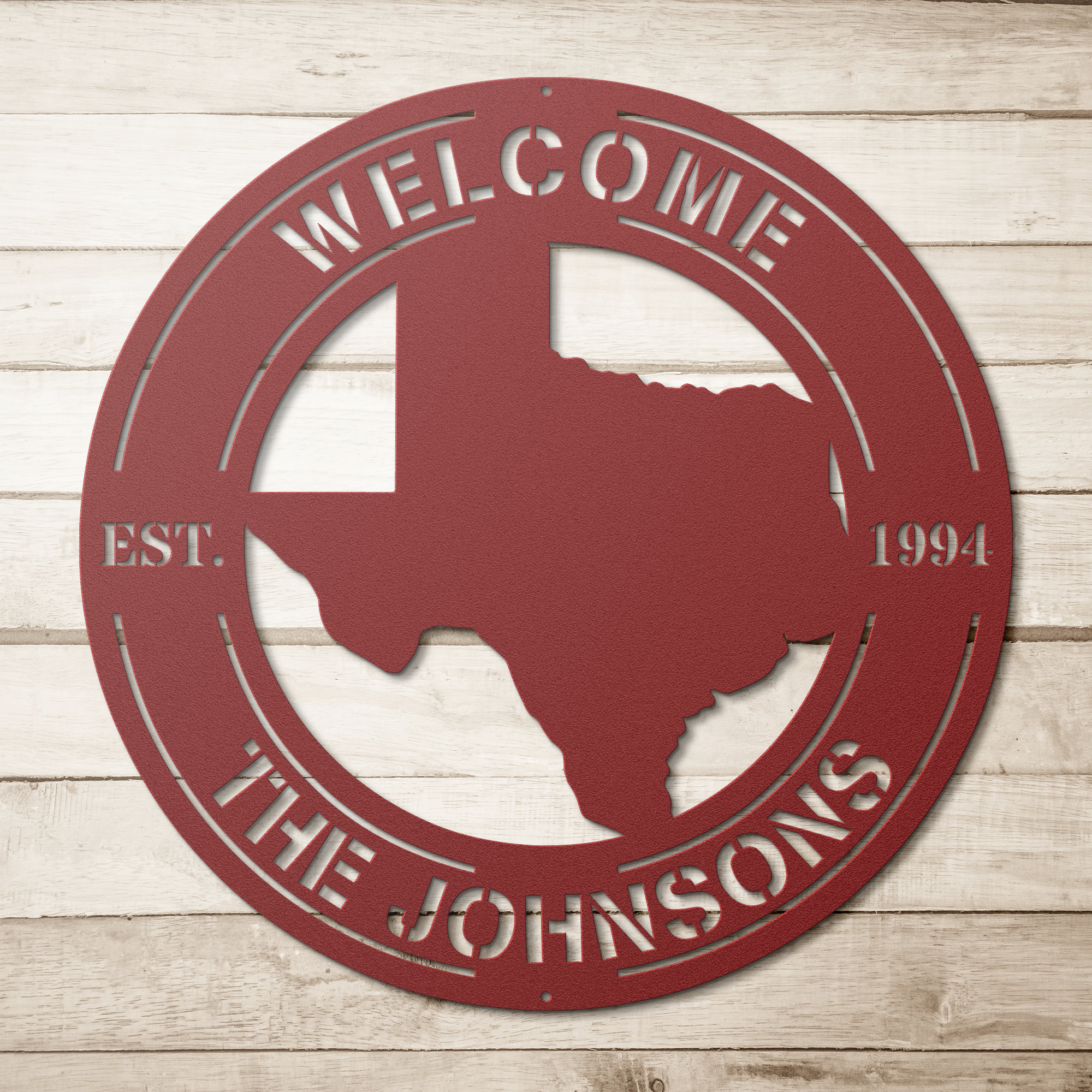 Texas State Family Name Sign, Custom Texas Metal Sign, Last Name Metal ...