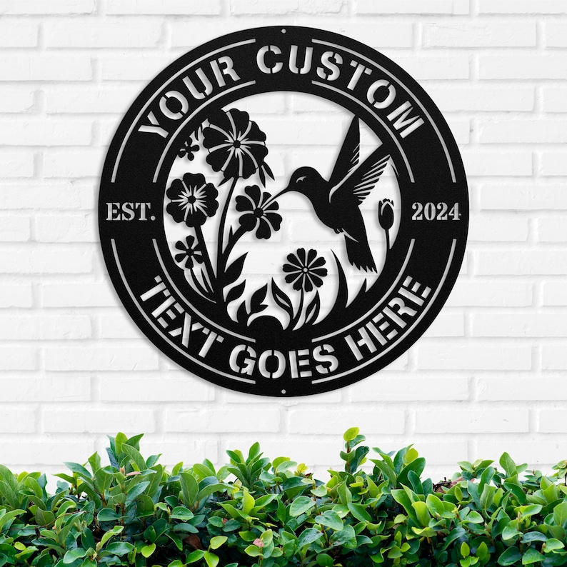 Custom Hummingbird Metal Garden Decor, Hummingbird Metal Sign, Custom ...