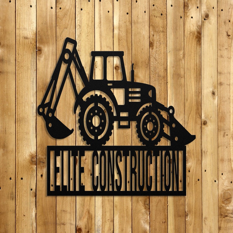 Personalized Backhoe Loader Construction Metal Wall Art, Custom ...