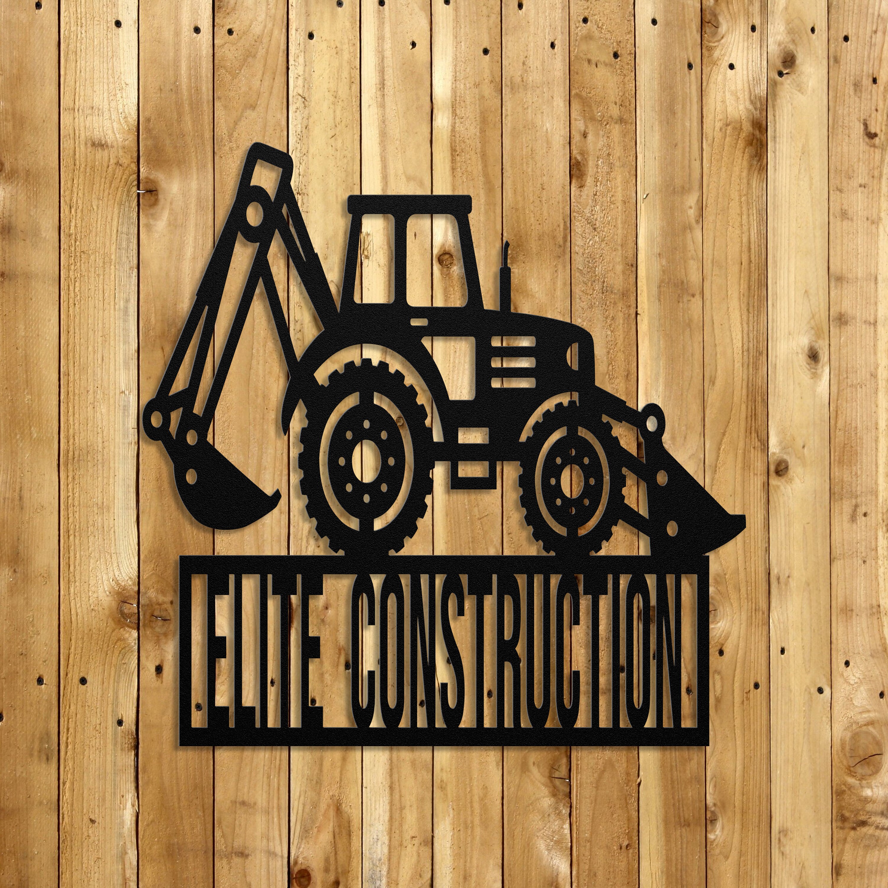 Personalized Backhoe Loader Construction Metal Wall Art, Custom ...