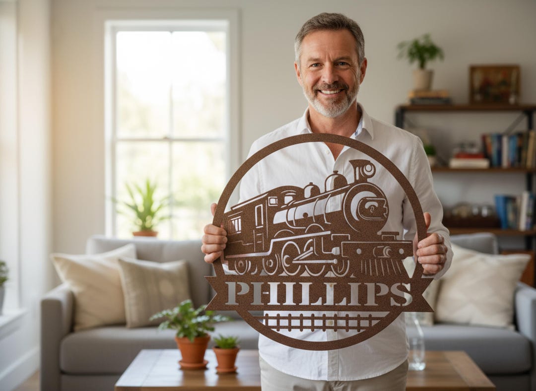 Personalized Train Sign, Train Metal Sign, Custom Train Metal Name Sign ...
