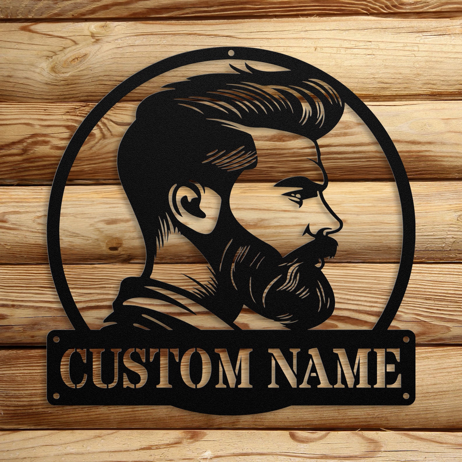 Personalized Barber Shop Metal Wall Art, Custom Hair Stylist Metal Sign ...
