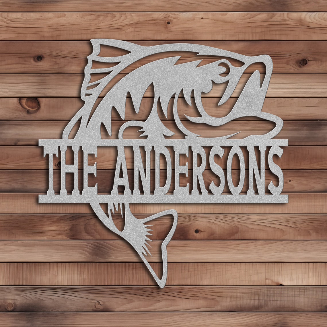 Custom Fish Metal Name Sign, Personalized Fisher Name Sign Home Decor ...