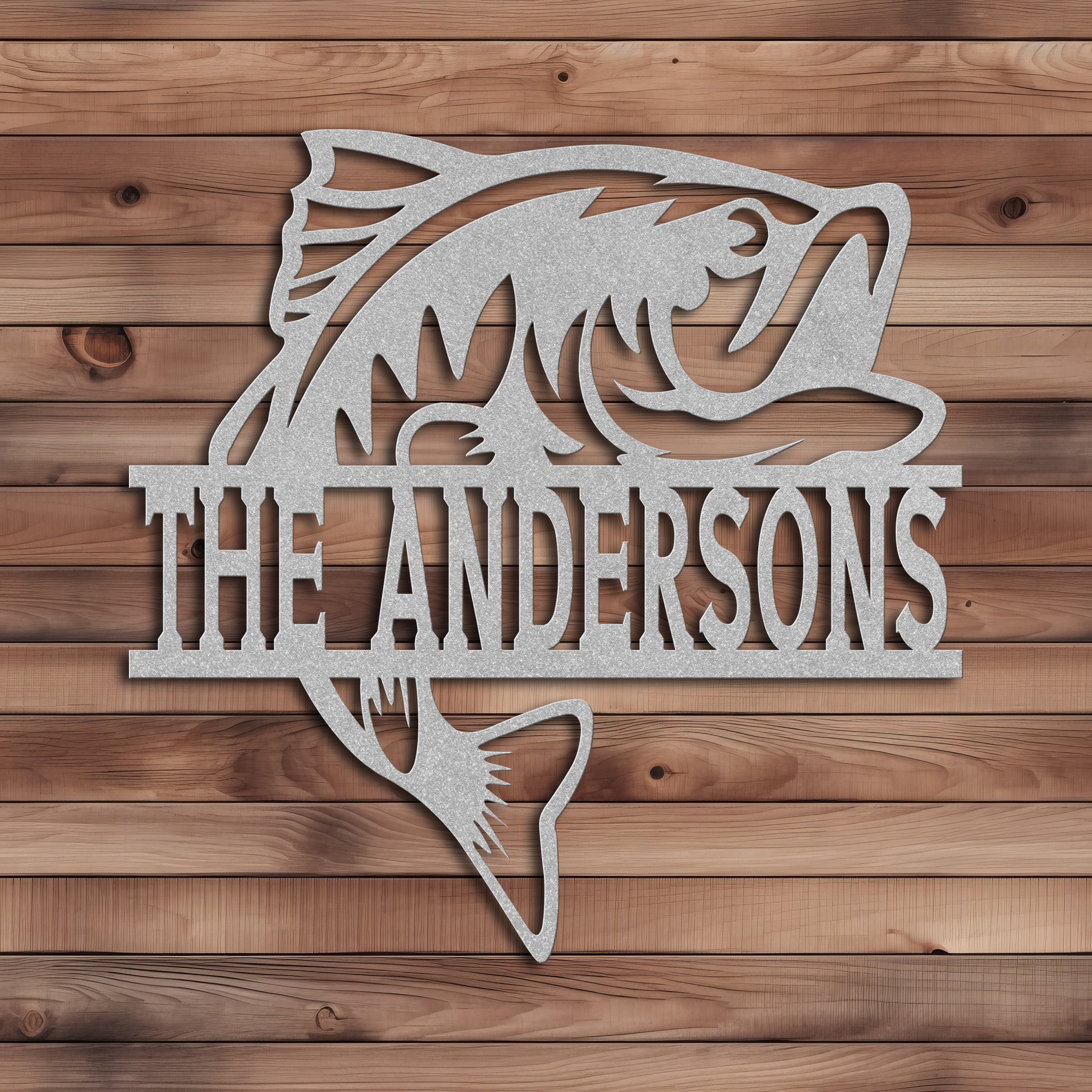 Custom Fish Metal Name Sign, Personalized Fisher Name Sign Home Decor ...