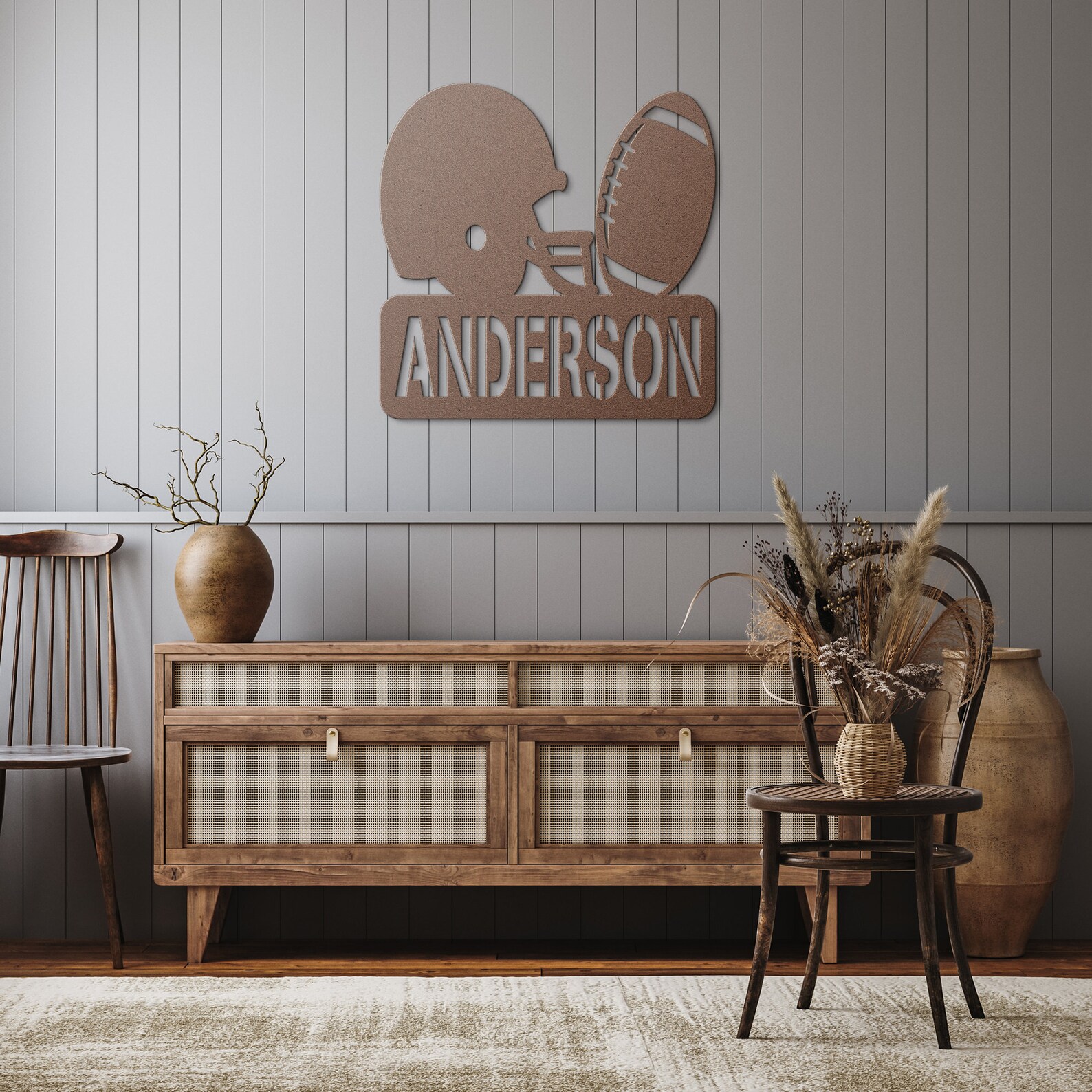Custom Football Name Sign, Personalized Football Metal Sign, American ...
