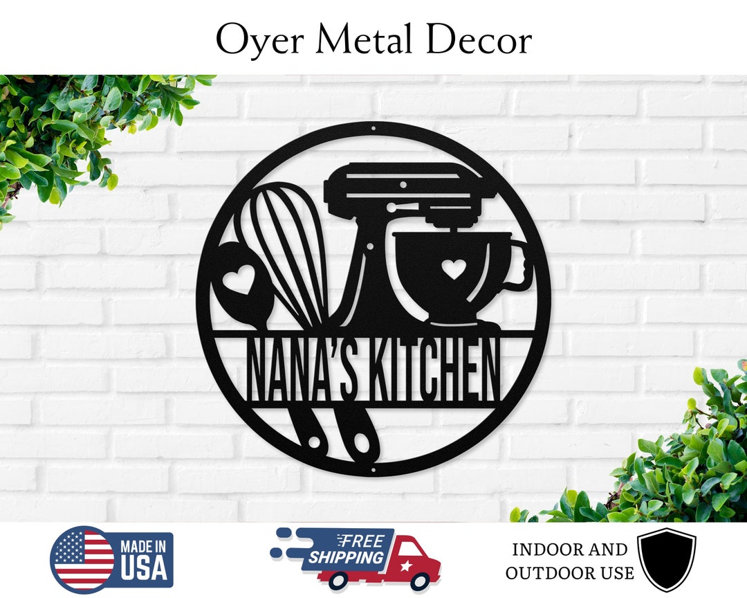 Custom Metal Sign for Kitchen, Kitchen Gifts, Nana's Kitchen Metal Sign ...