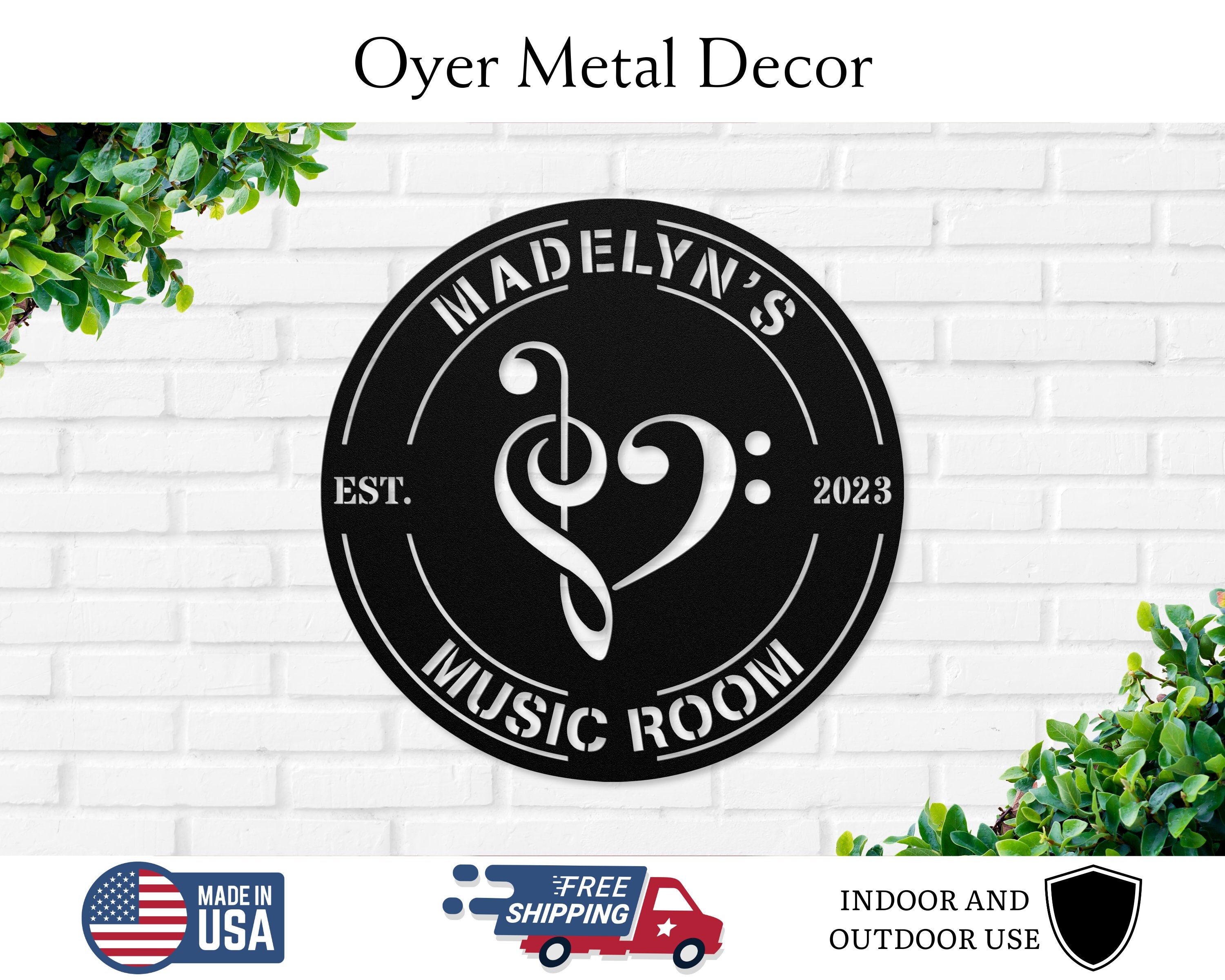 Custom Music Room Sign, Music Studio Metal Sign, Gift for Music Teacher ...