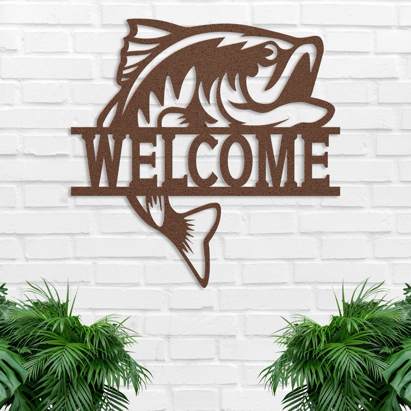 Custom Fish Metal Name Sign, Personalized Fisher Name Sign Home Decor ...