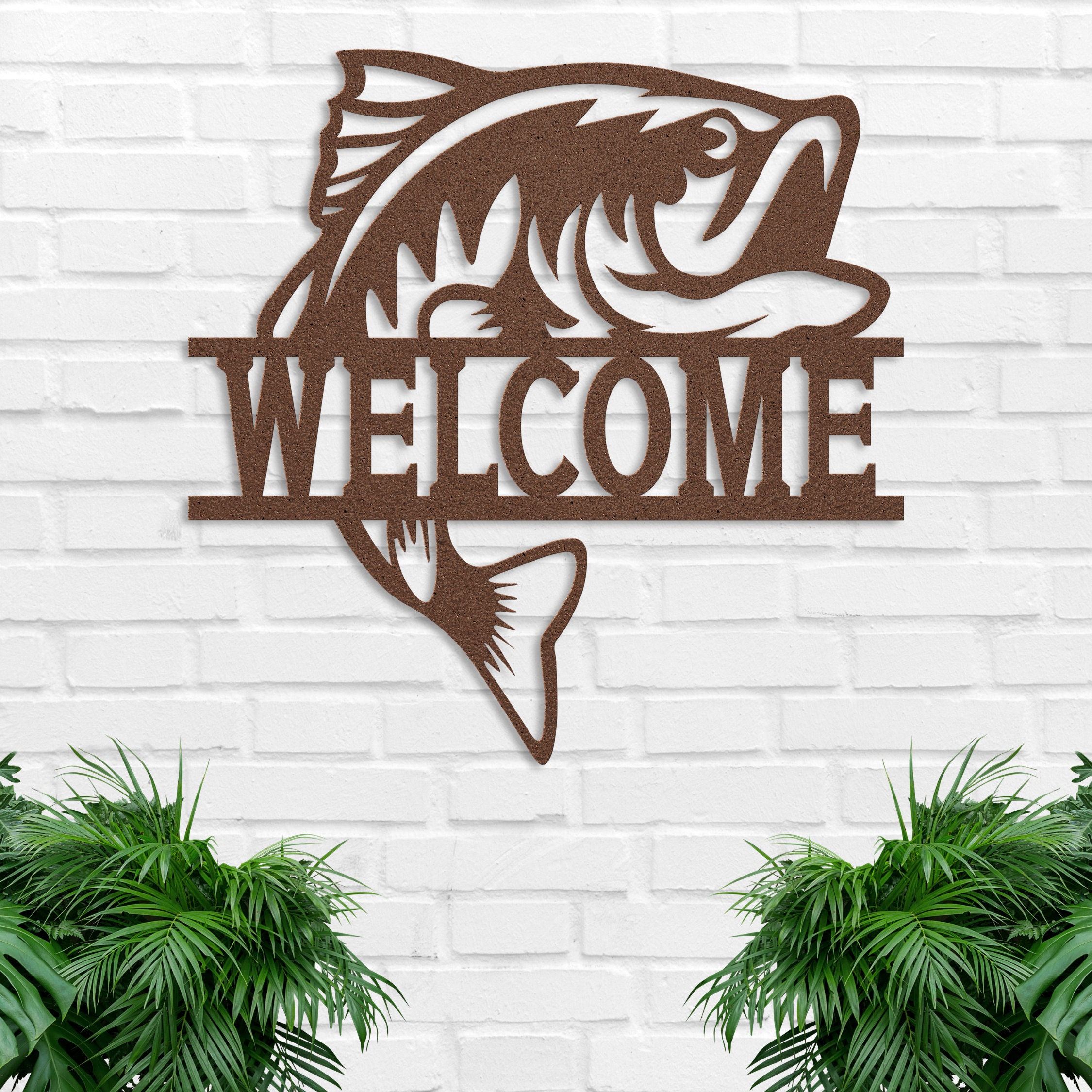 Custom Fish Metal Name Sign, Personalized Fisher Name Sign Home Decor ...