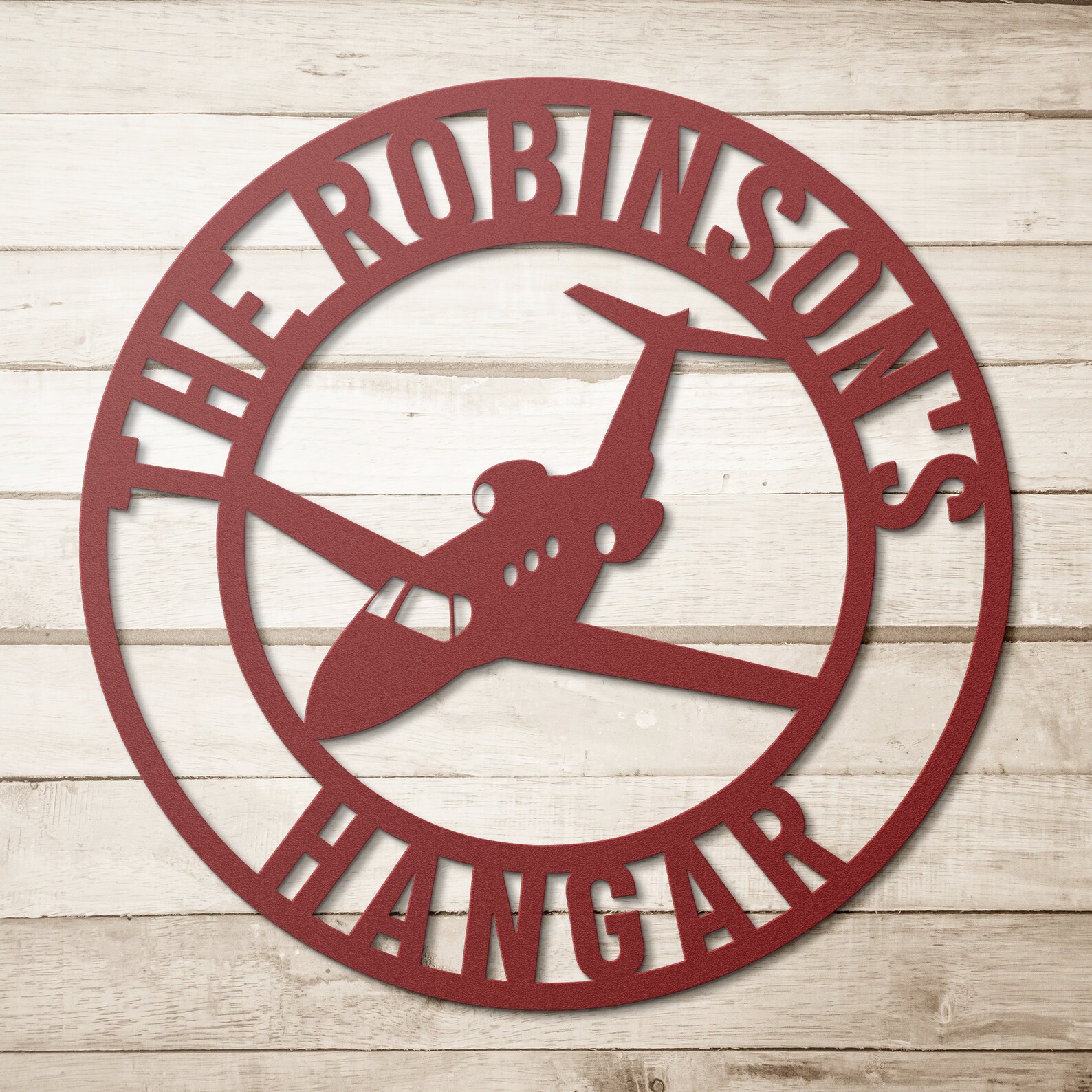Personalized Metal Airplane Hangar Sign, Custom Plane Decor Metal Sign ...