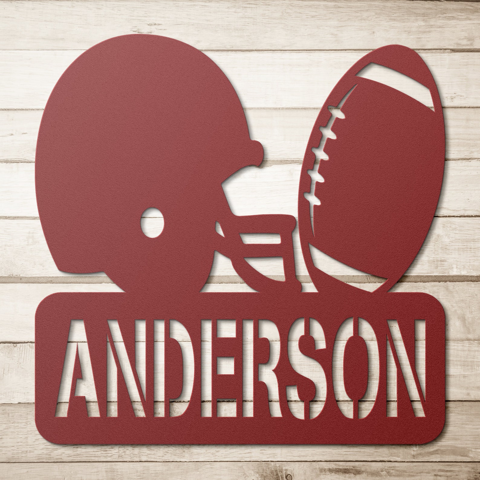 Custom Football Name Sign, Personalized Football Metal Sign, American ...