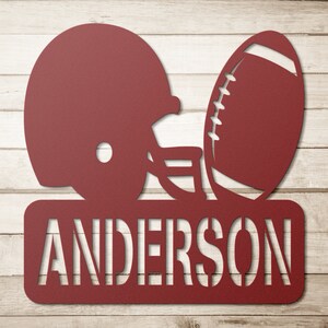 Custom Football Name Sign, Personalized Football Metal Sign, American ...