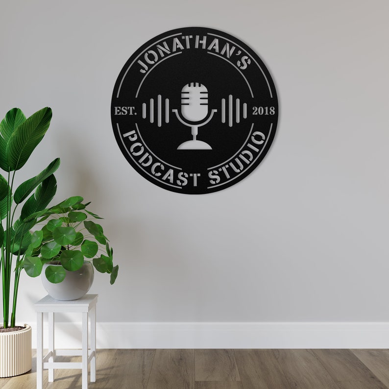Personalized Metal Music Studio Sign, Custom Podcast Studio Sign ...