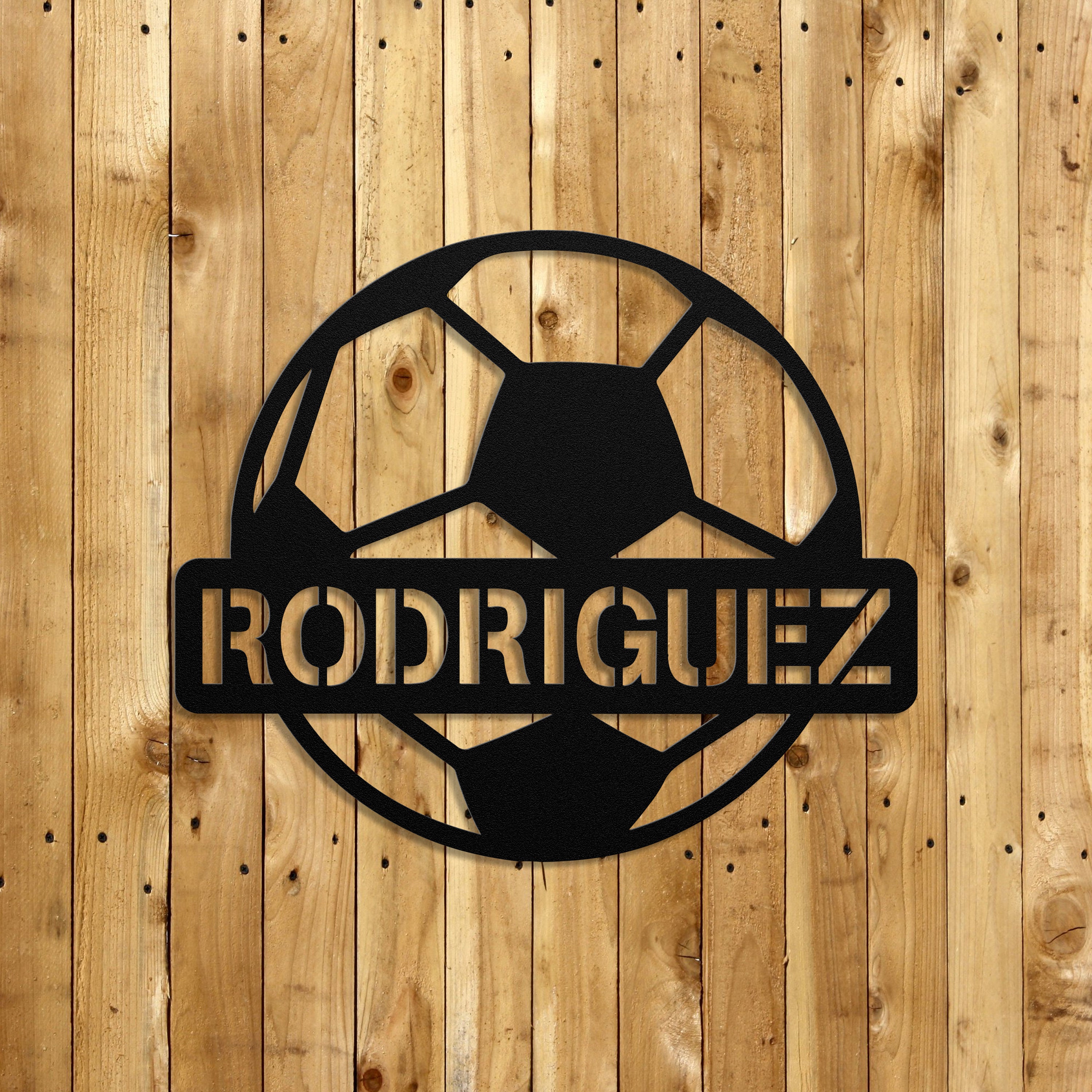 Personalized Soccer Ball Metal Sign, Soccer Custom Monogram, Soccer ...