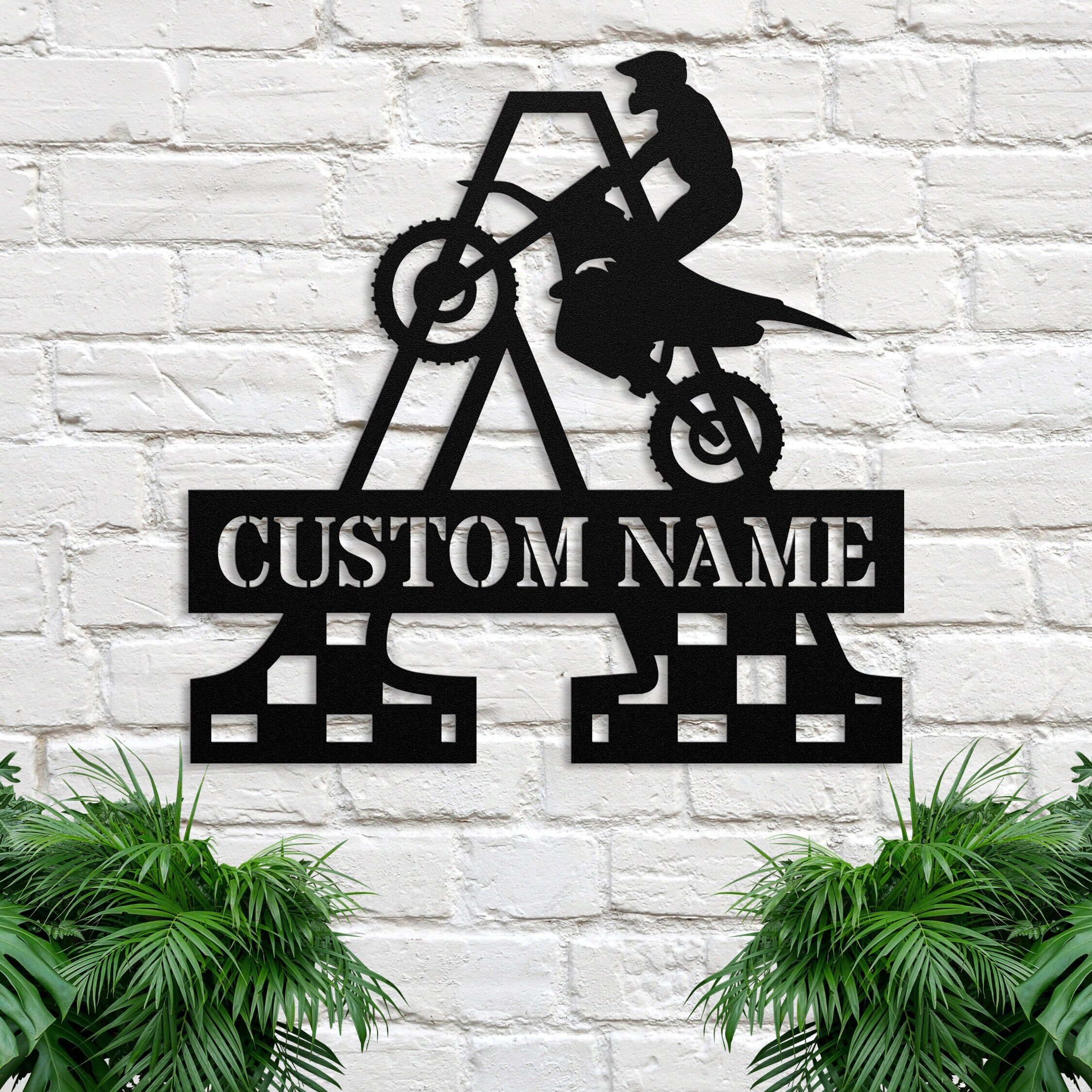 Custom Name Motocross Metal Monogram Sign Motorcycle Family - Etsy