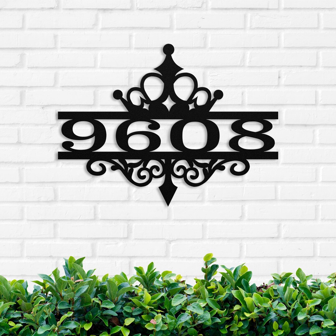 Regal Style Personalized Address Plaque, Regal Metal House Numbers Sign ...