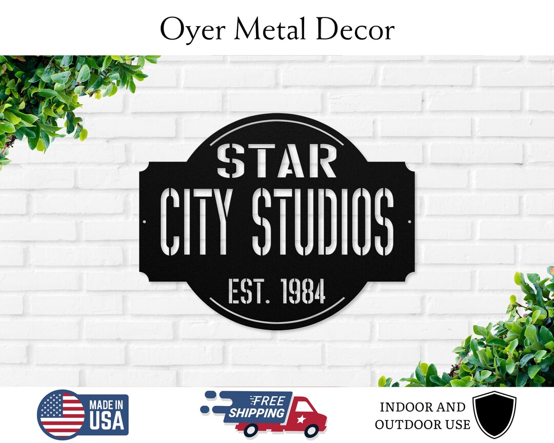 Custom Metal Studio Sign, Personalized Fathers Day Sign for Dad, Dads ...