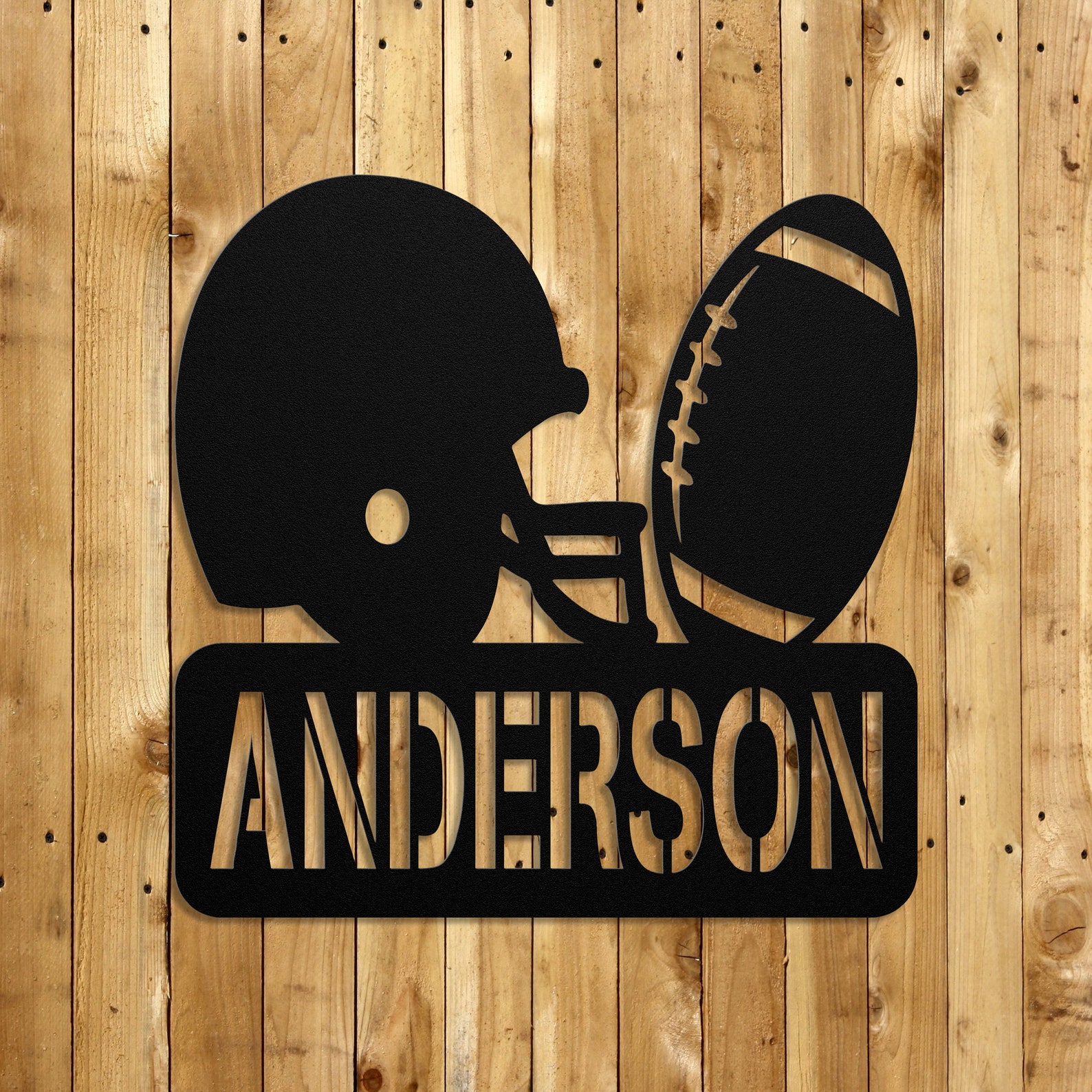 Custom Football Name Sign, Personalized Football Metal Sign, American ...