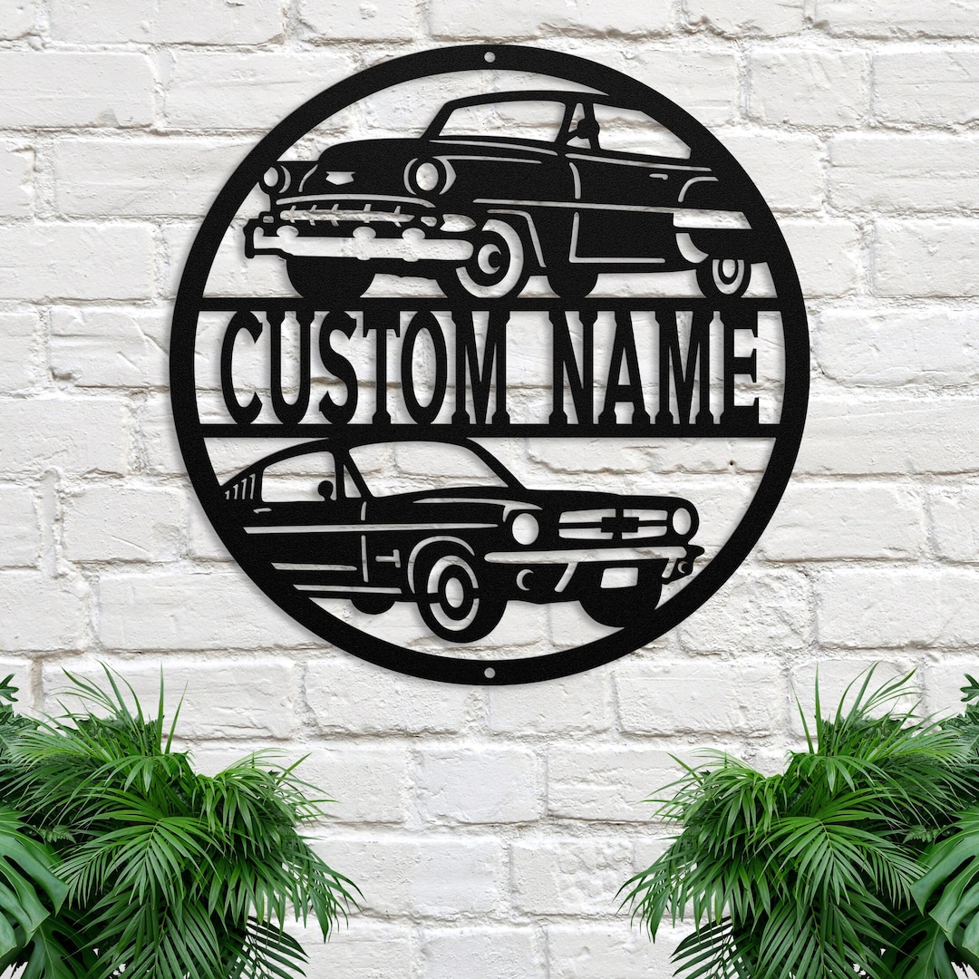 Personalized Metal Car Sign Classic Cars Name Garage Sign - Etsy