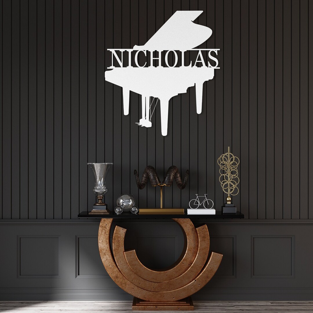 Personalized Grand Piano Metal Monogram, Custom Piano Music Metal Sign ...