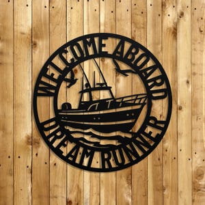 Personalized Fishing Boat Metal Sign, Custom Fisherman Sign Gift, Gift ...