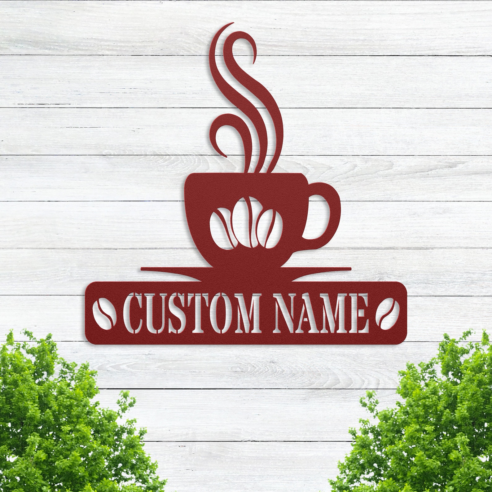 Custom Coffee Bar Metal Sign, Coffee Sign, Personalized Coffee Shop ...