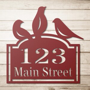 Personalized Birds Metal Address Sign, Custom Address Plaque, Metal ...