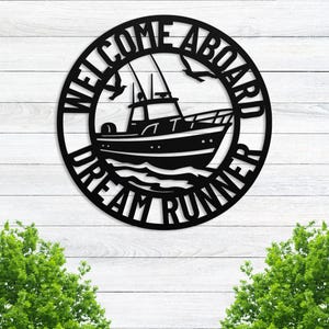 Personalized Fishing Boat Metal Sign, Custom Fisherman Sign Gift, Gift ...