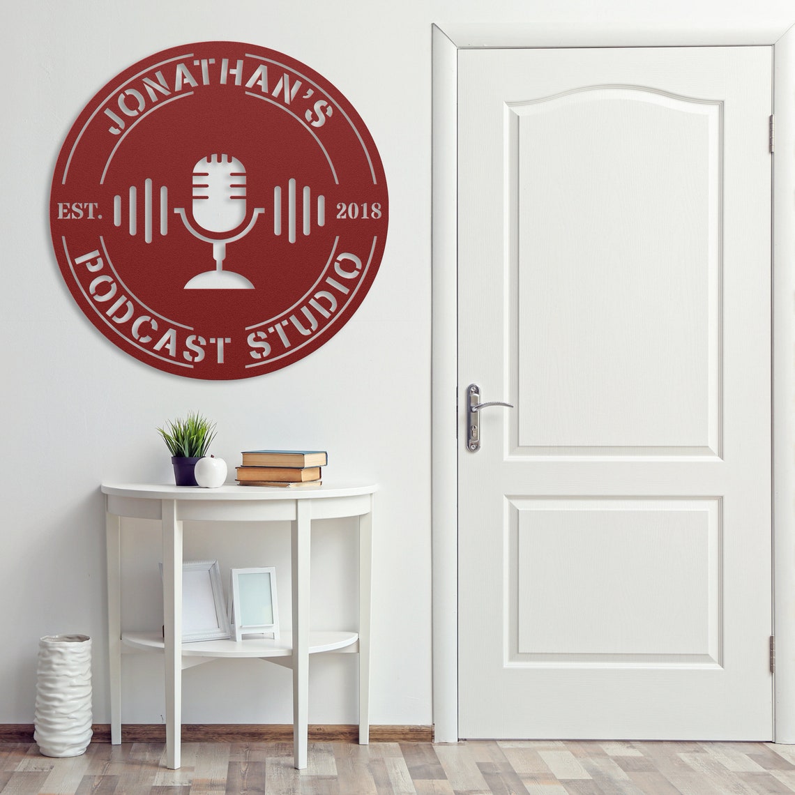 Personalized Metal Music Studio Sign, Custom Podcast Studio Sign ...